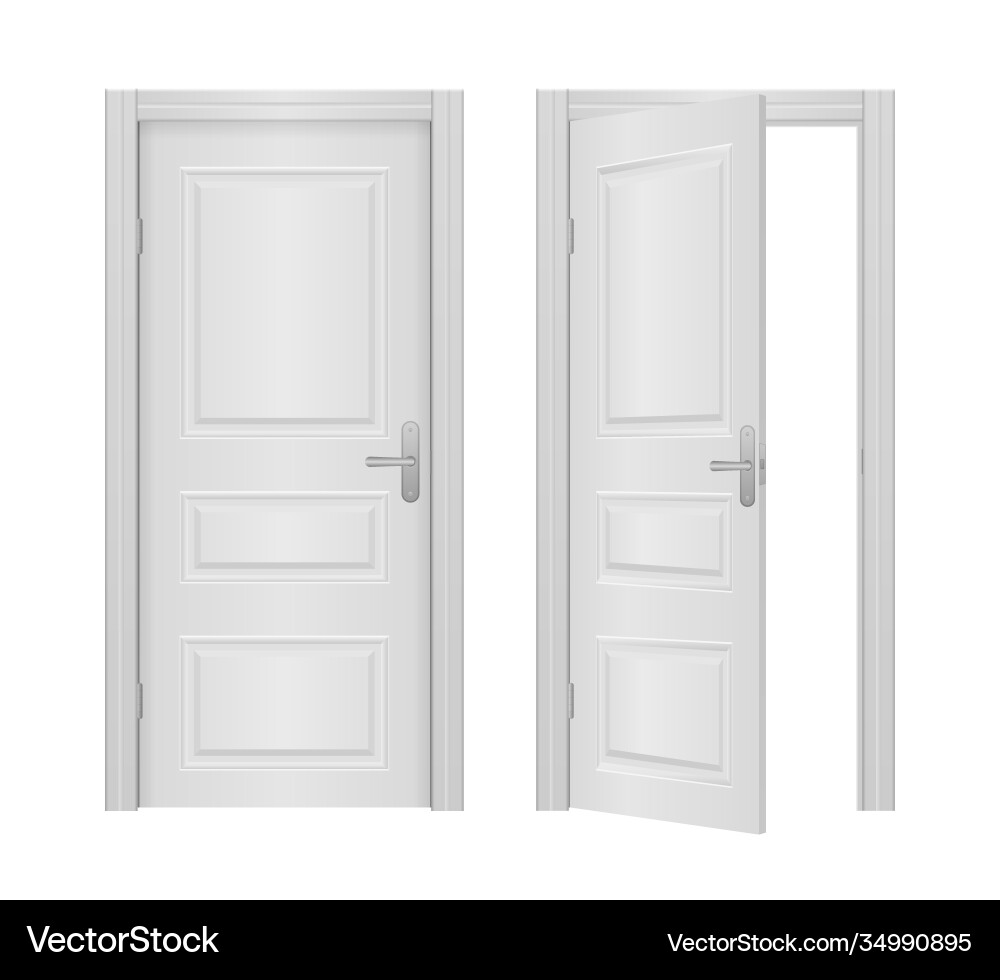 Front Door - Open and Closed Royalty Free Vector Image