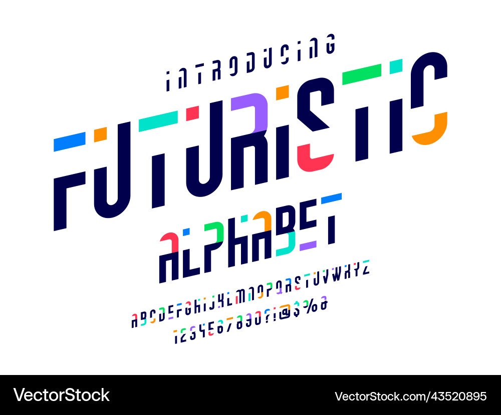 Futuristic font Royalty Free Vector Image - VectorStock