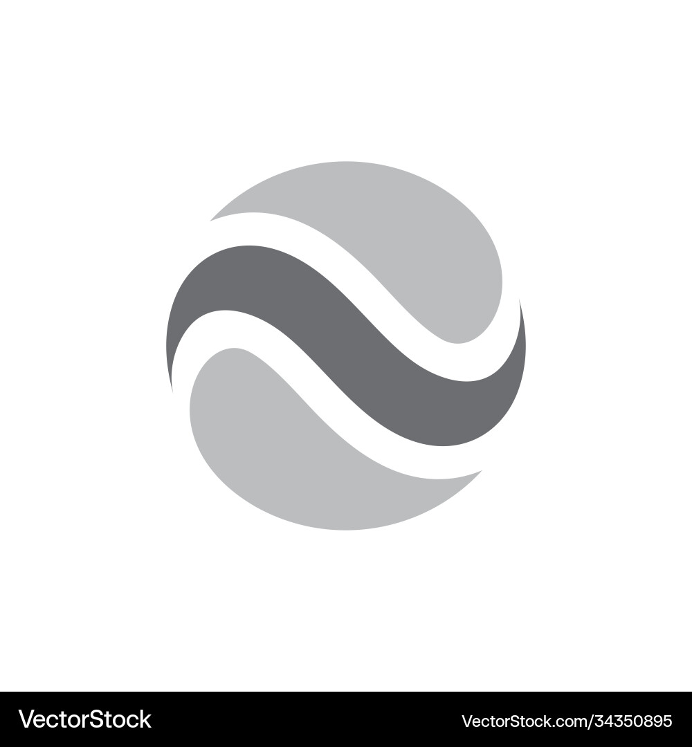 Geometric wavy curves circle motion logo Vector Image