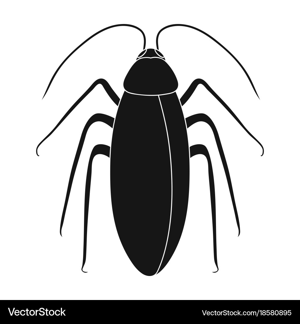 Insect cockroach single icon in black style Vector Image