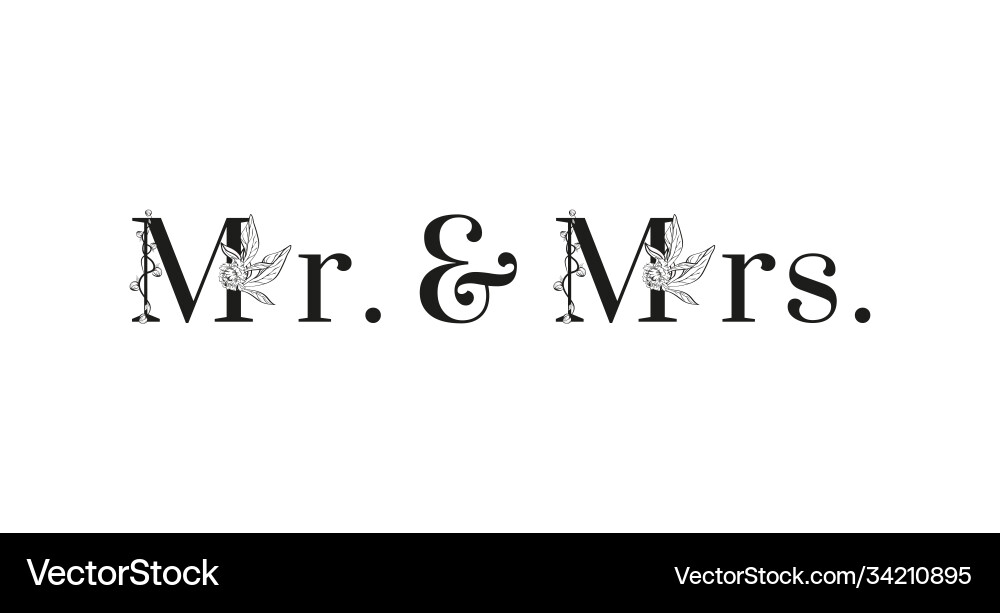 Lettering mr and mrs inscription for wedding – Royalty-Free Vector ...