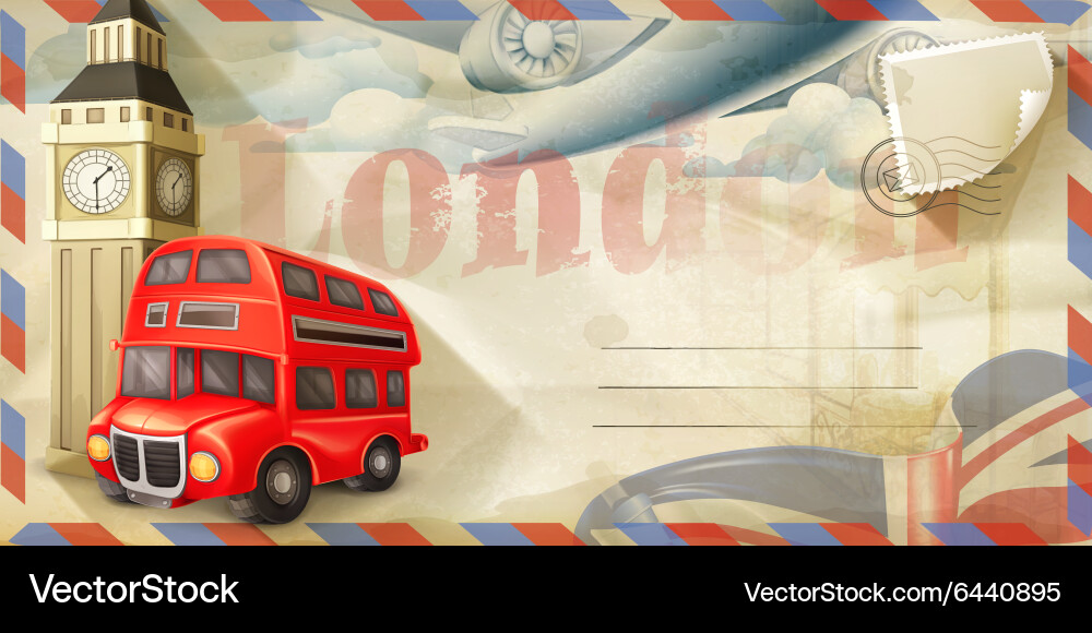 London Postcard Background Royalty Free Vector Image