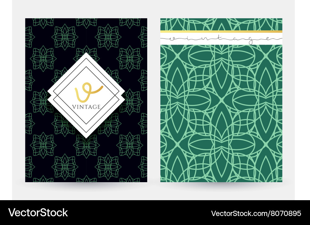 Magazine cover with geometric patterns page Vector Image