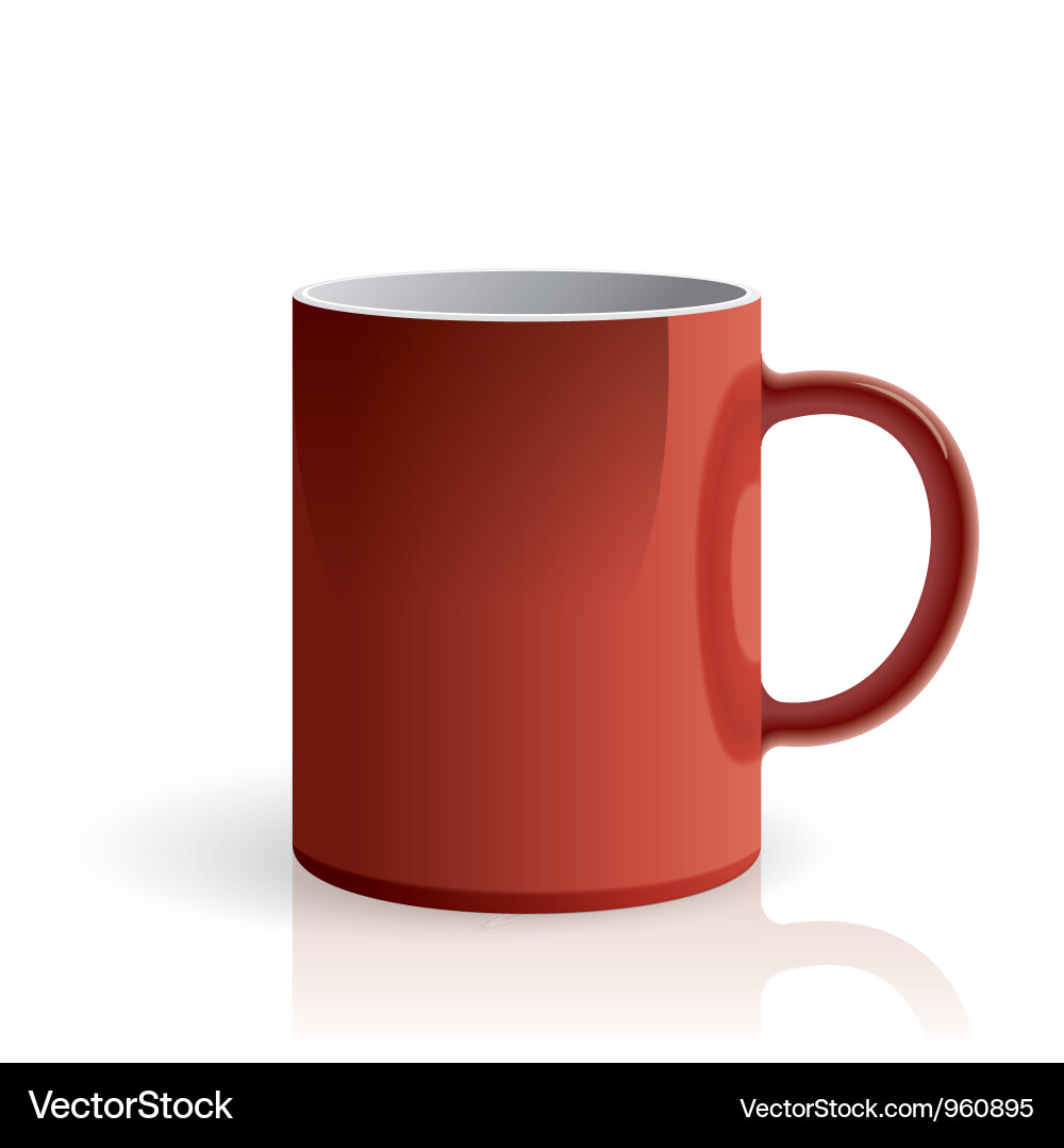 Red mug Royalty Free Vector Image - VectorStock
