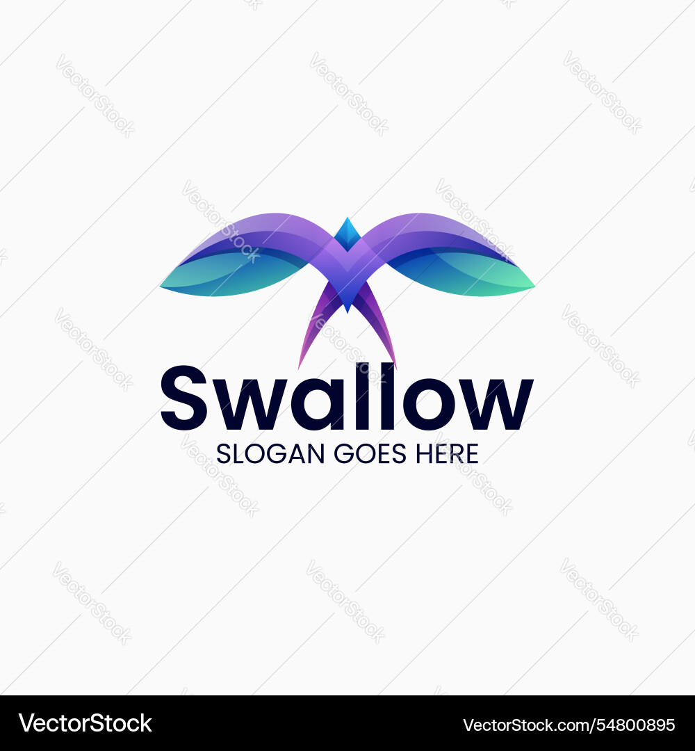 Swallow gradient colorful logo Royalty Free Vector Image