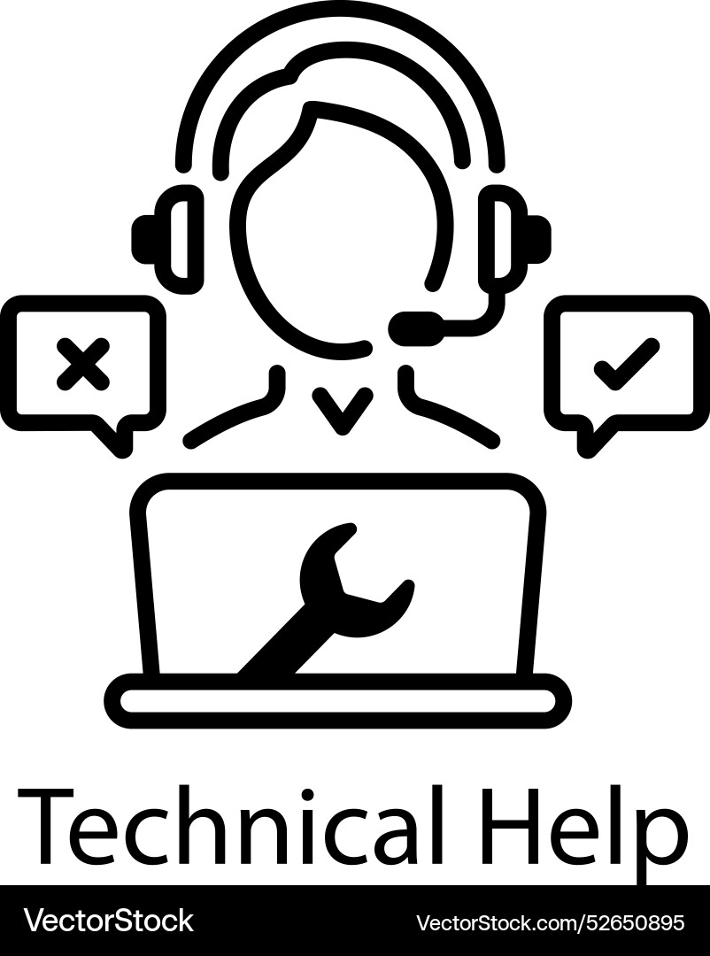 Technical help Royalty Free Vector Image - VectorStock