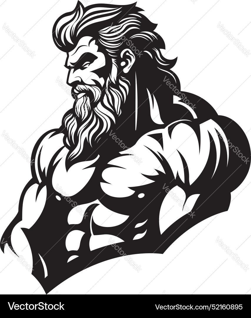 Thunderous training logo design with thunder god Vector Image