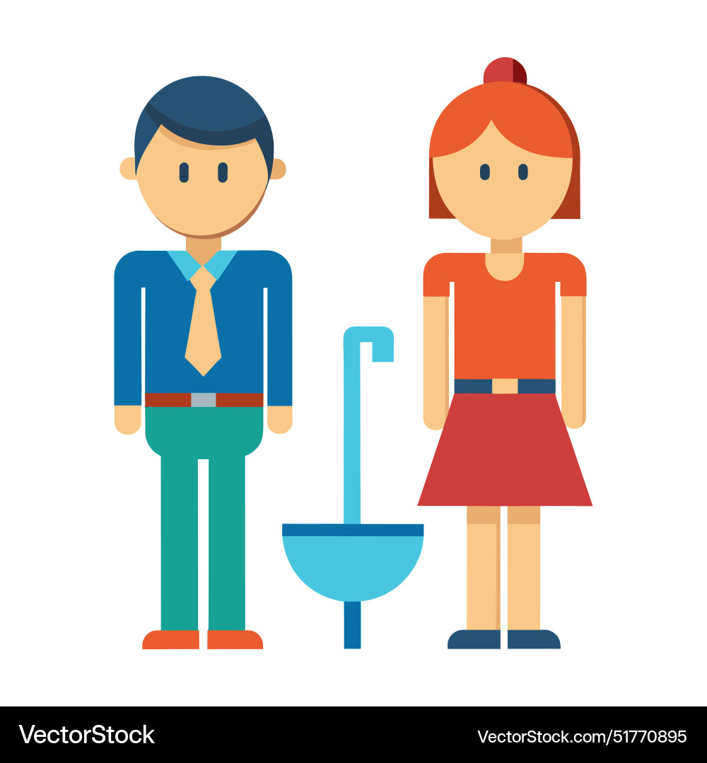 Toilet sign flat isolated Royalty Free Vector Image