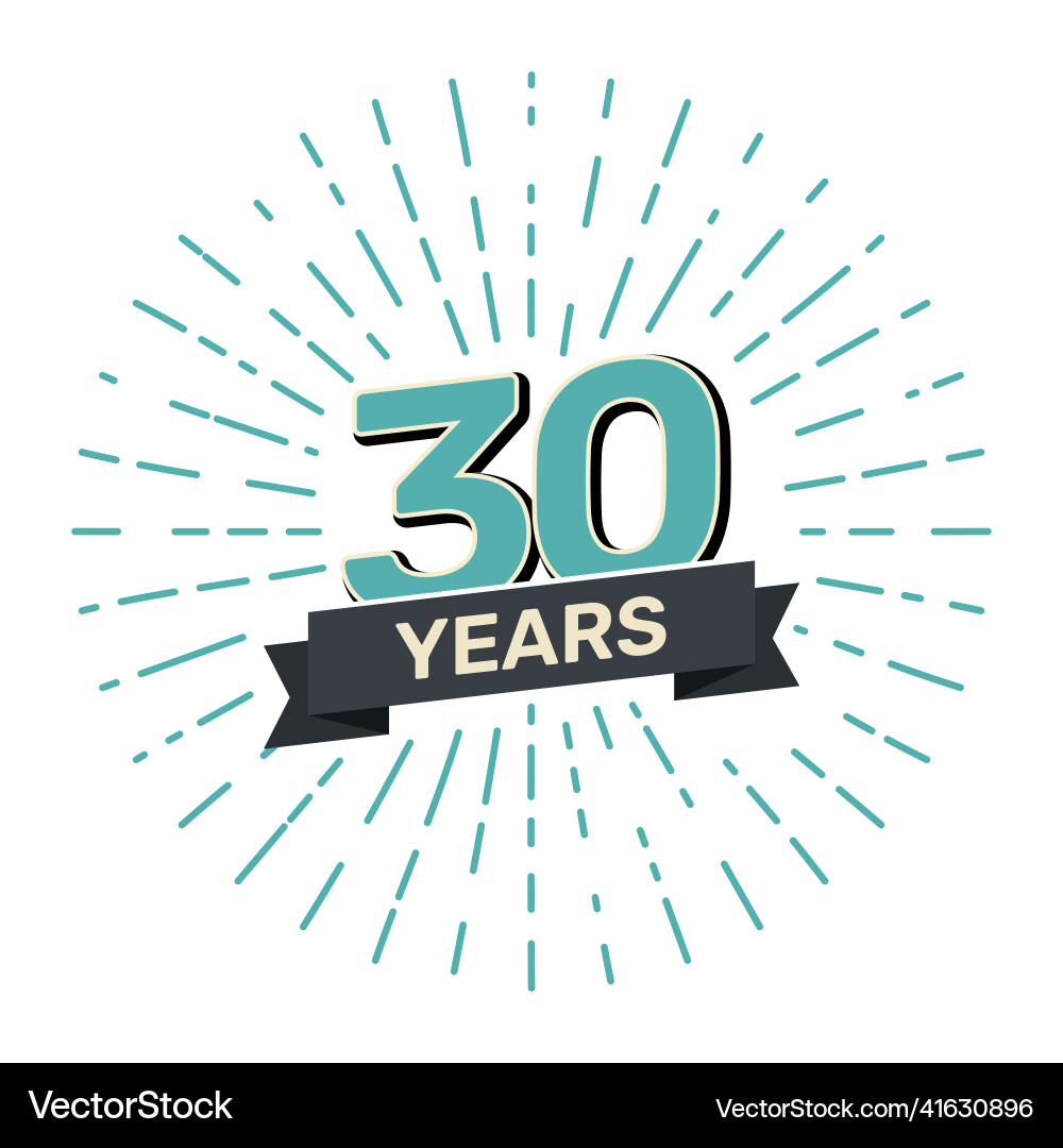 30th anniversary retro stamp icon badge invitation