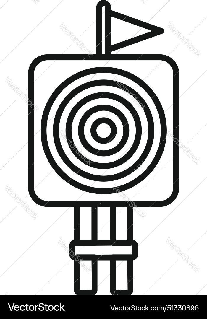 Archery target icon with flag Royalty Free Vector Image