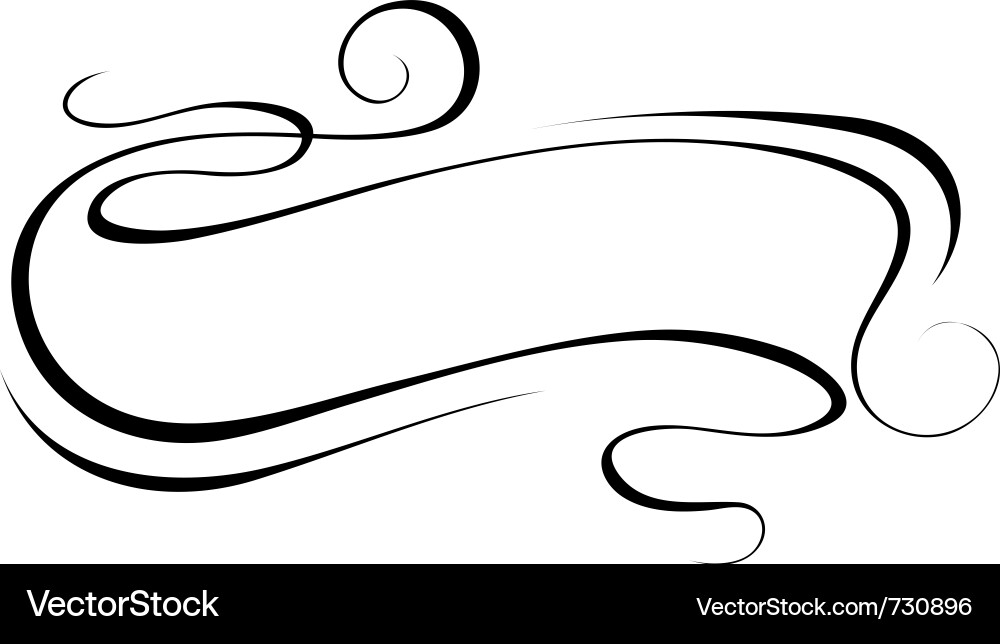 Calligraphy ribbon frame banner Royalty Free Vector Image