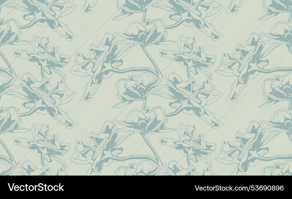Hand drawn floral pattern design flower drawing Vector Image