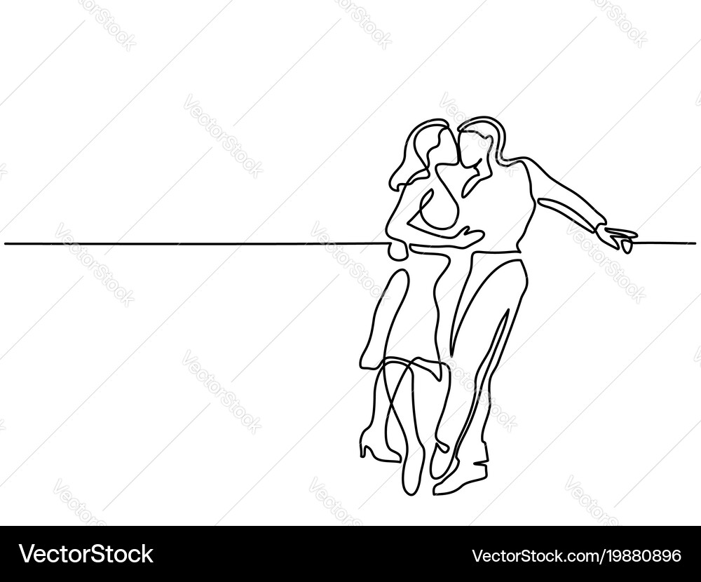 Happy couple kissing Royalty Free Vector Image