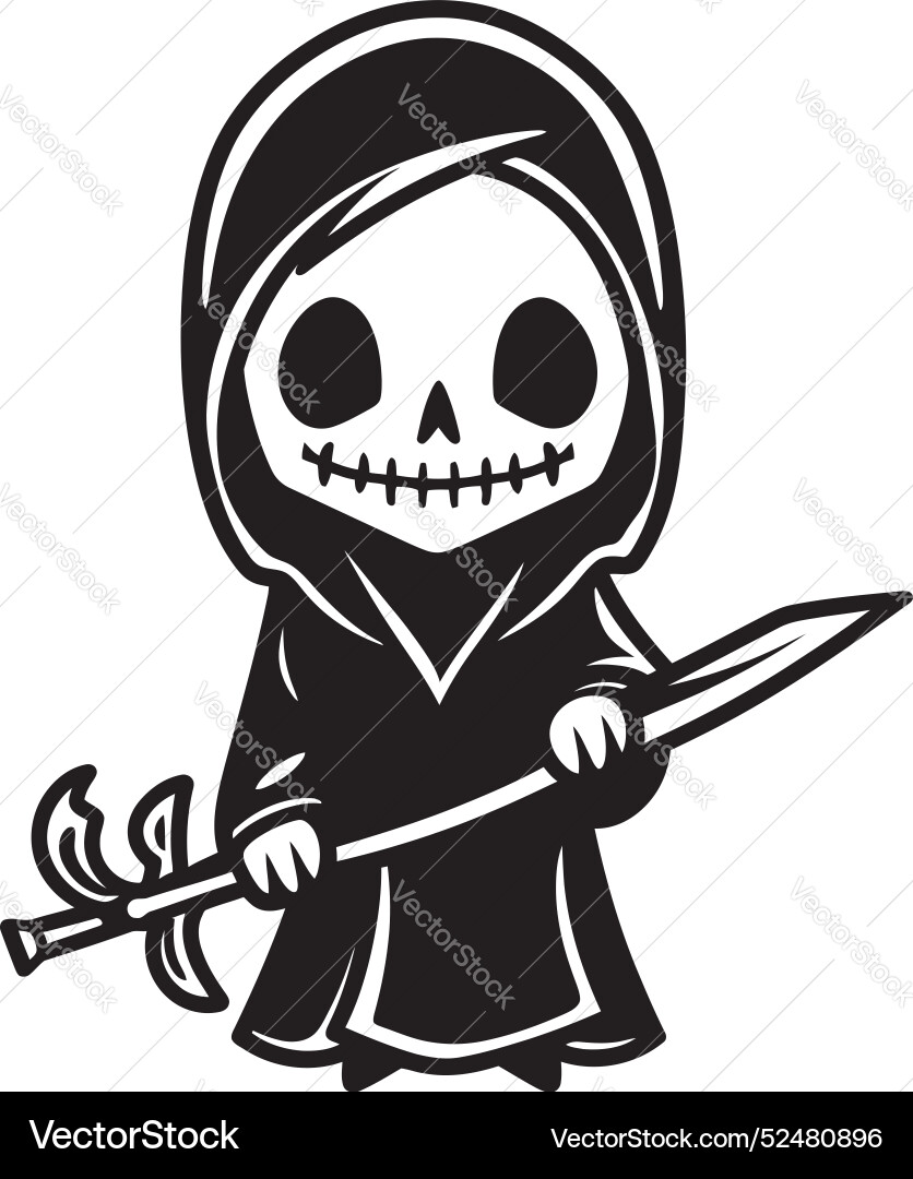 Little lurker adorable grim reaper symbol Vector Image