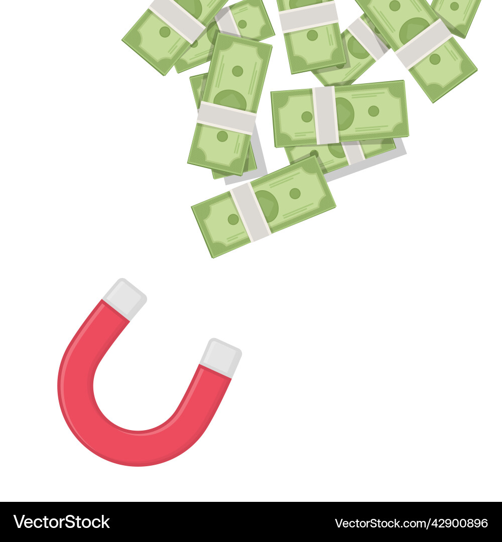 Magnet money Royalty Free Vector Image - VectorStock