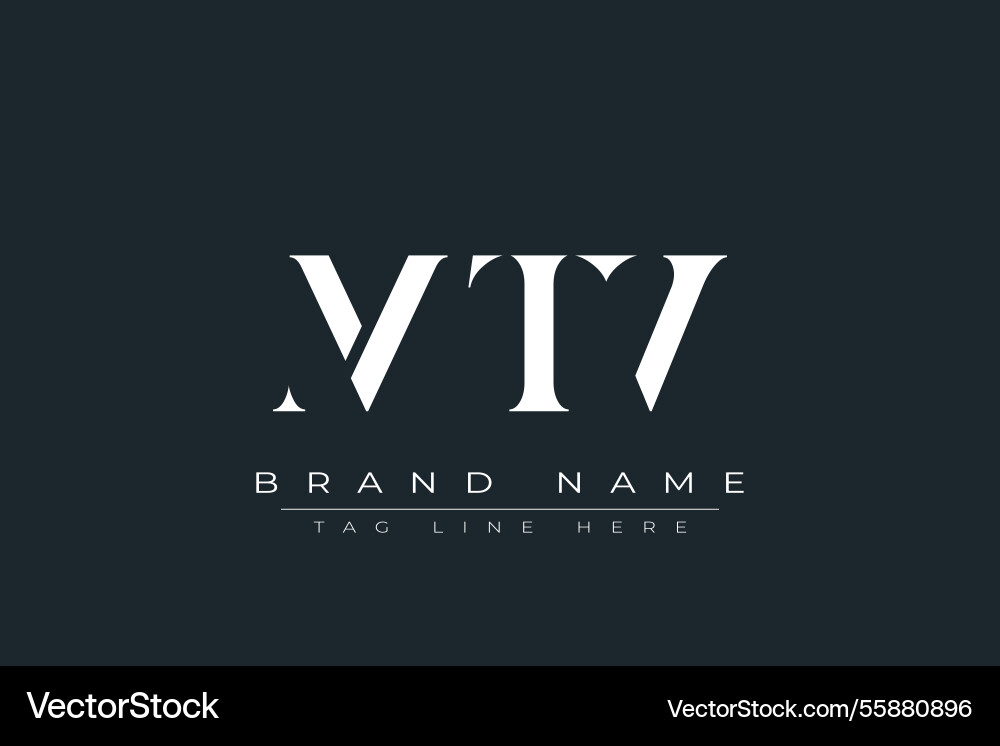 Mtv abstract letter logo design Royalty Free Vector Image