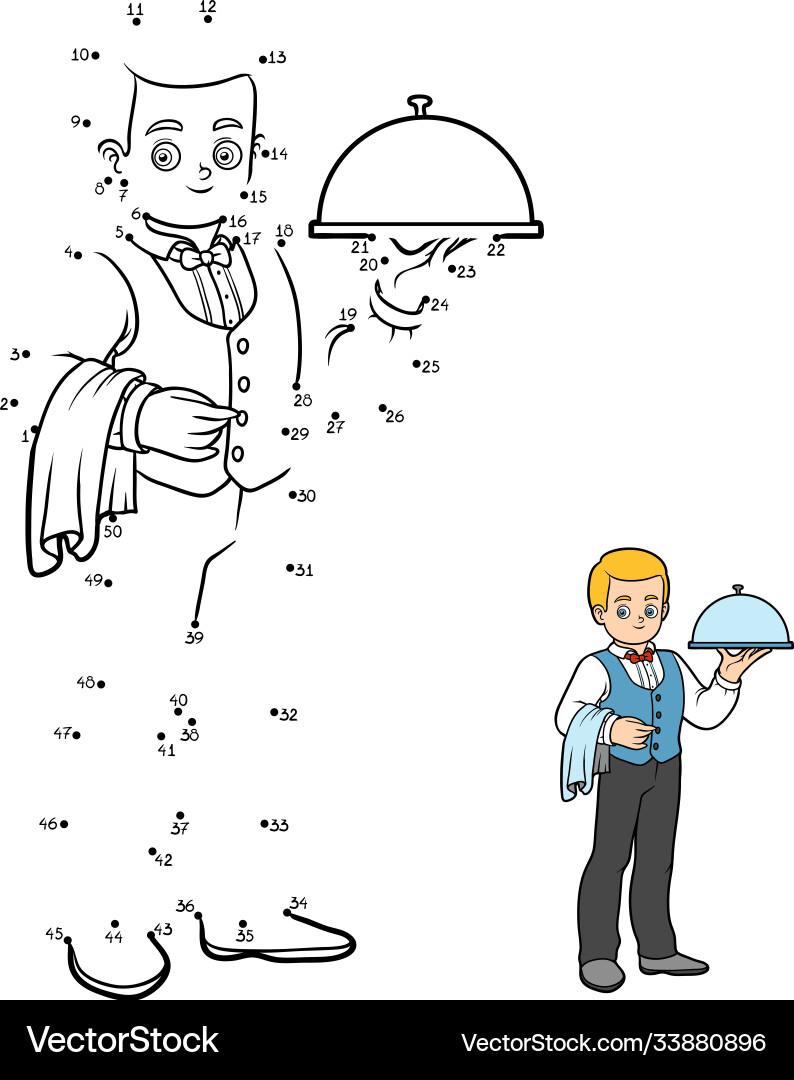 Numbers game waiter Royalty Free Vector Image - VectorStock