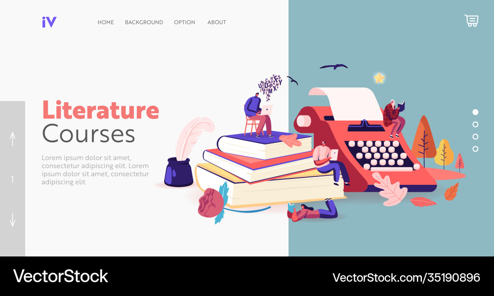 People reading literature and writing poetry Vector Image