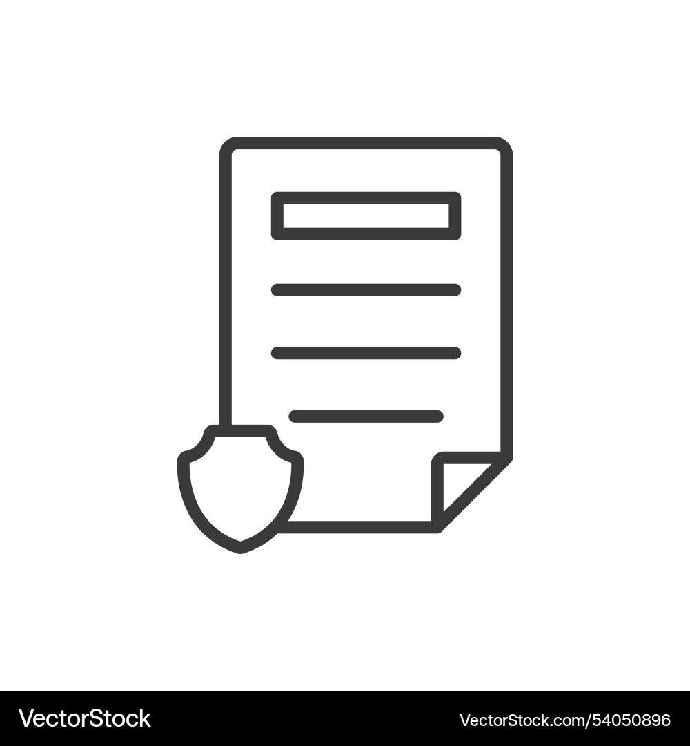 Protection documents in line design Royalty Free Vector