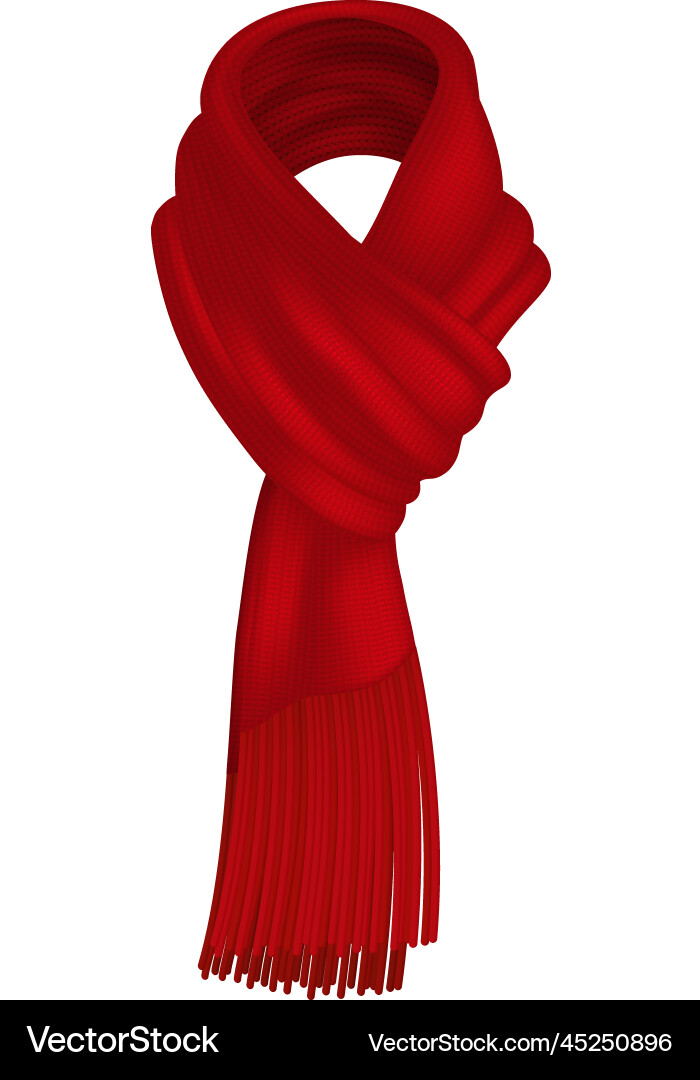 Red Knitted Winter Scarf Royalty Free Vector Image