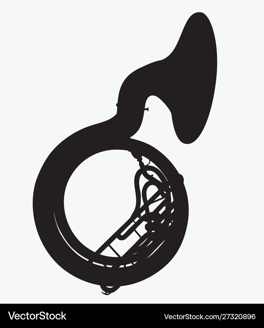 Silhouette sousaphone Royalty Free Vector Image