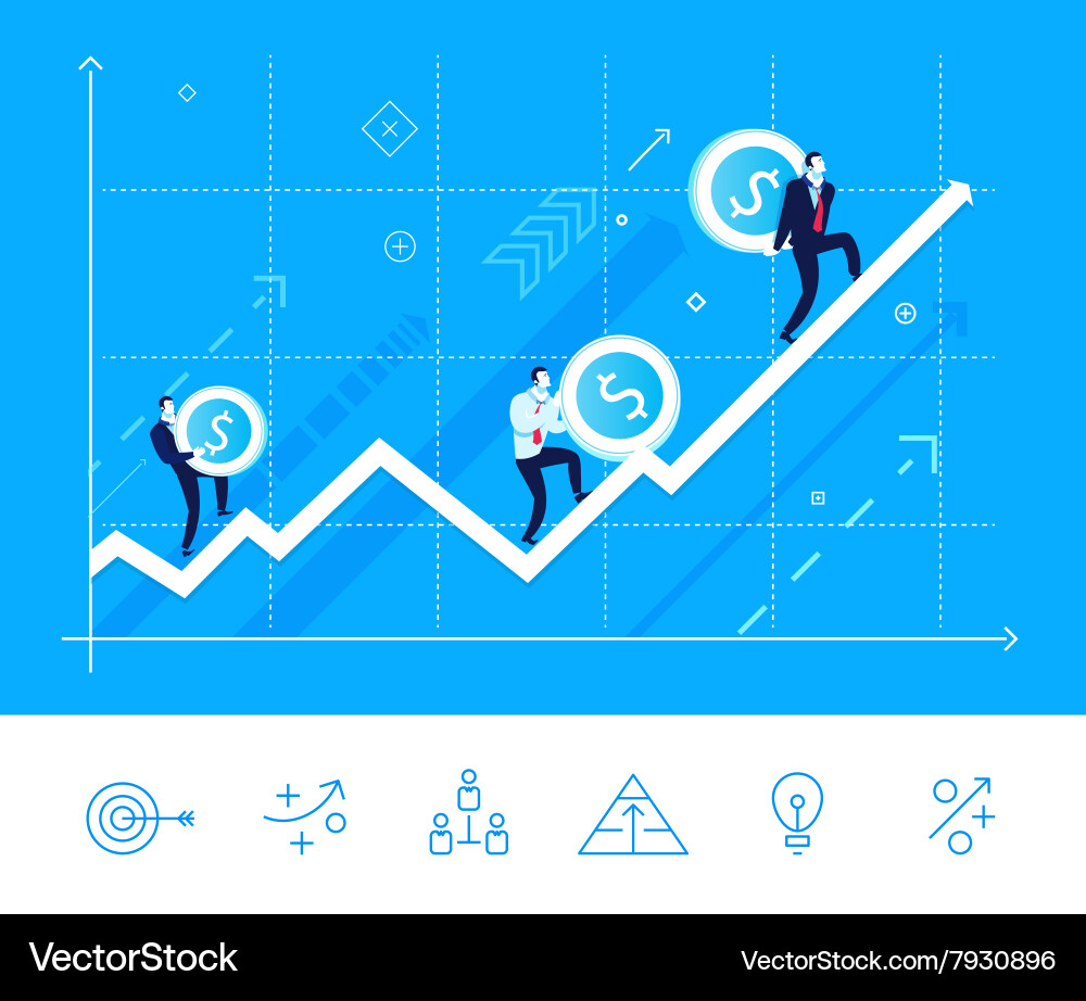 Teamwork team growing Royalty Free Vector Image