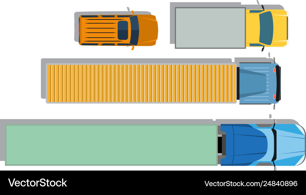 Trucks top view flat icons Royalty Free Vector Image