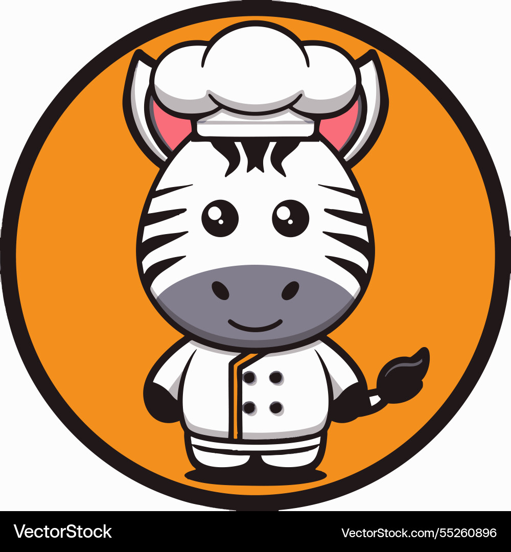 Zebra in a chef costume Royalty Free Vector Image