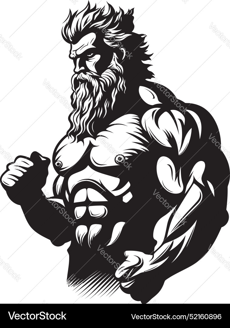 Zeus gym god gyming emblem olympus vigor Vector Image