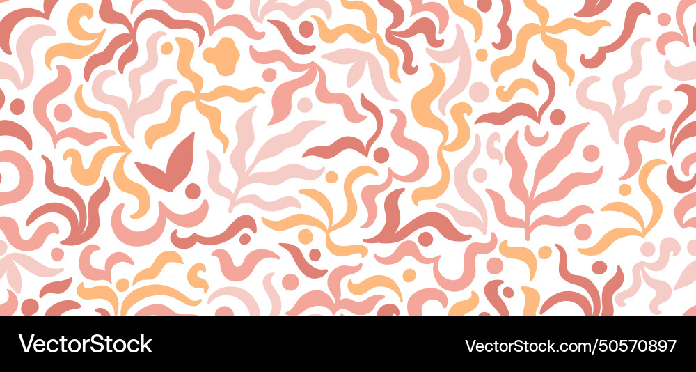 Abstract plant leaf art seamless pattern Vector Image