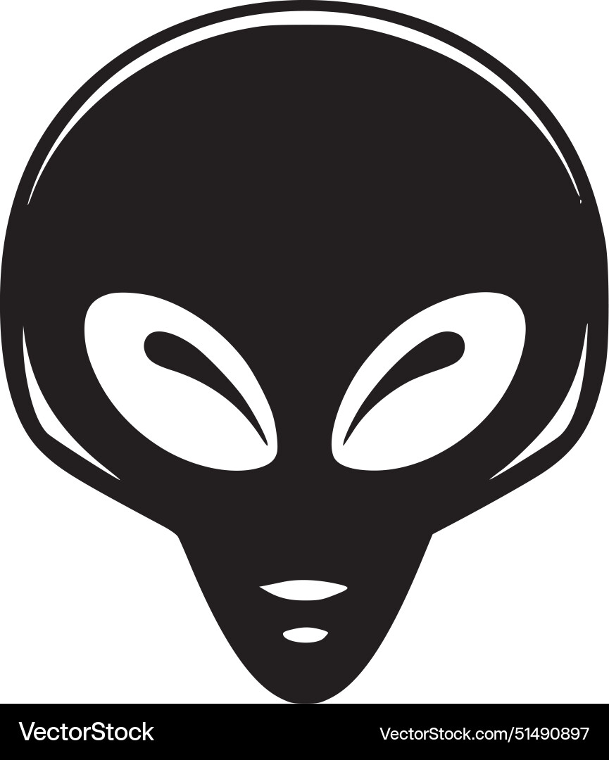 Alien - black and white isolated icon Royalty Free Vector