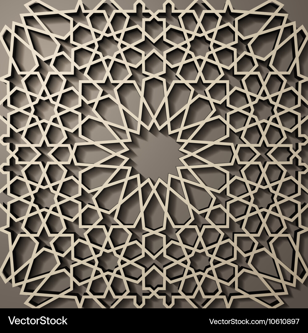 Hintergrund mit 3d nahtlosen Muster in islamic Vektorbild