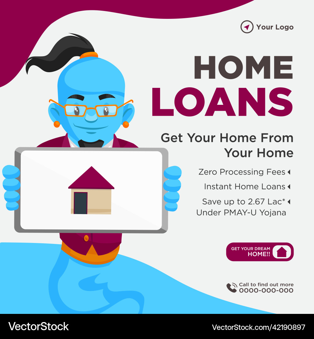 Banner design of home loans Royalty Free Vector Image