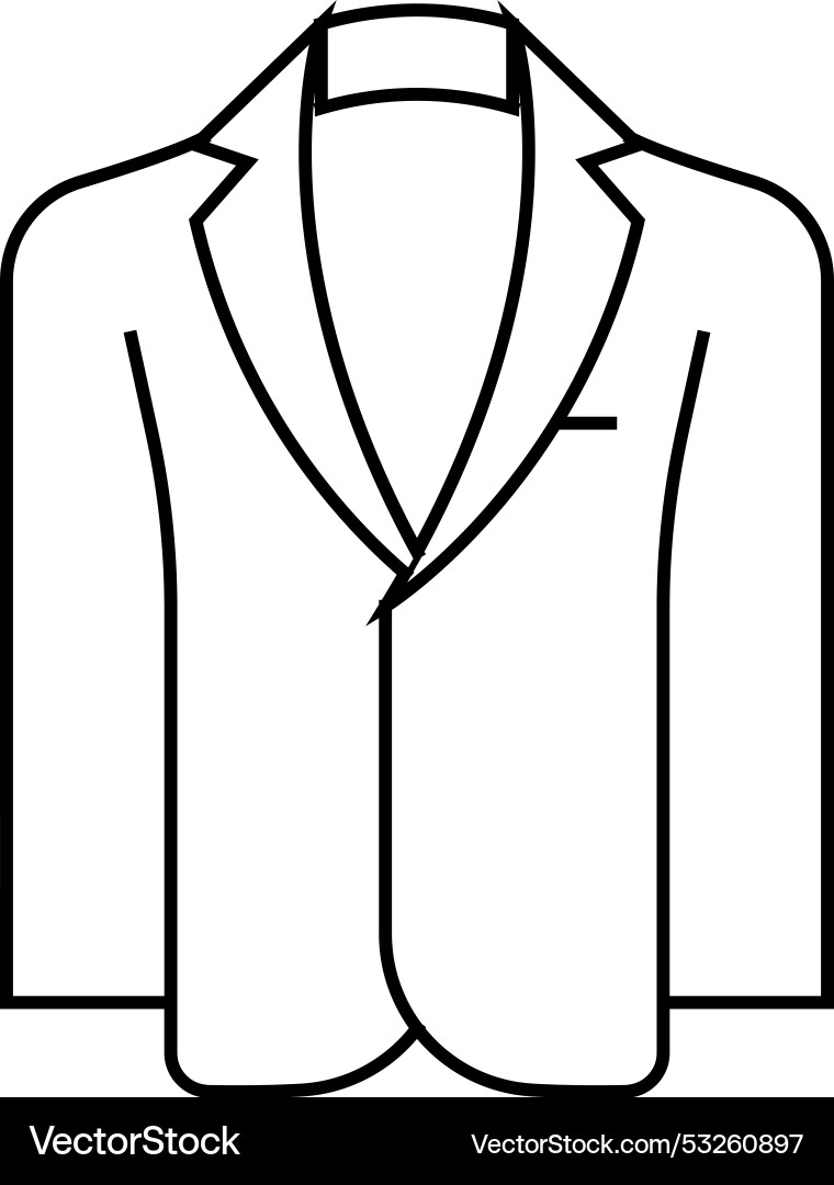 Blazer outerwear male line icon Royalty Free Vector Image