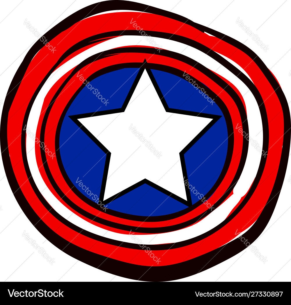 Captain america shield on white background Vector Image