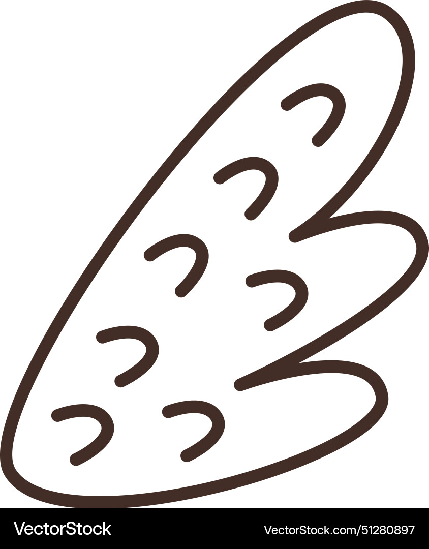 Cartoon bird wing outline Royalty Free Vector Image