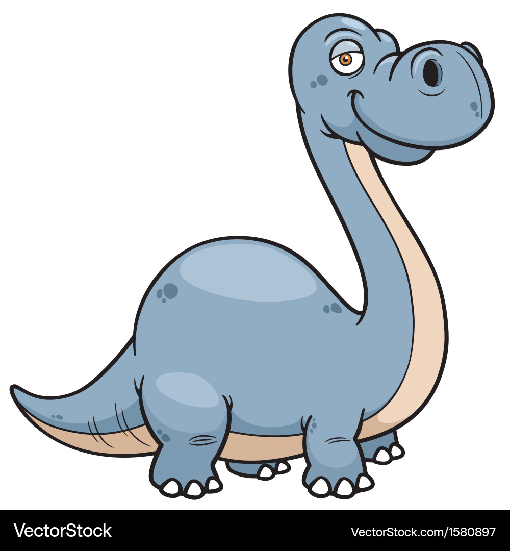 Cartoon Brontosaurus Dinosaur Royalty Free Vector Image