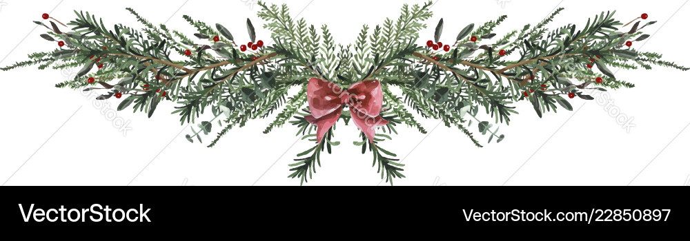 Christmas border design elements floral Royalty Free Vector