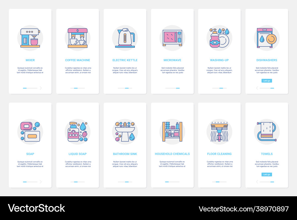 Home electronic appliances for kitchen cleaning Vector Image