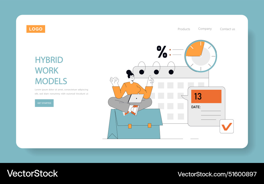 Hybrid work models Royalty Free Vector Image - VectorStock
