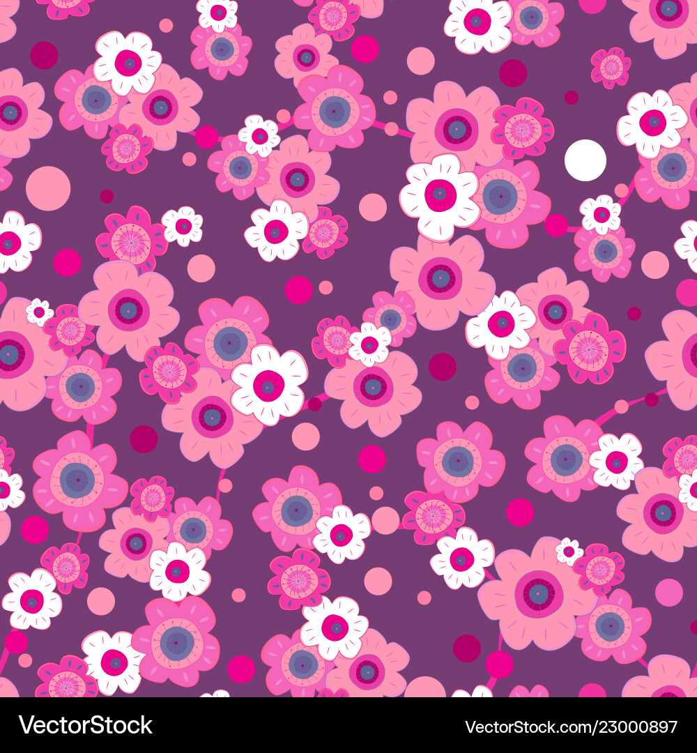 Seamless repeating floral background Royalty Free Vector