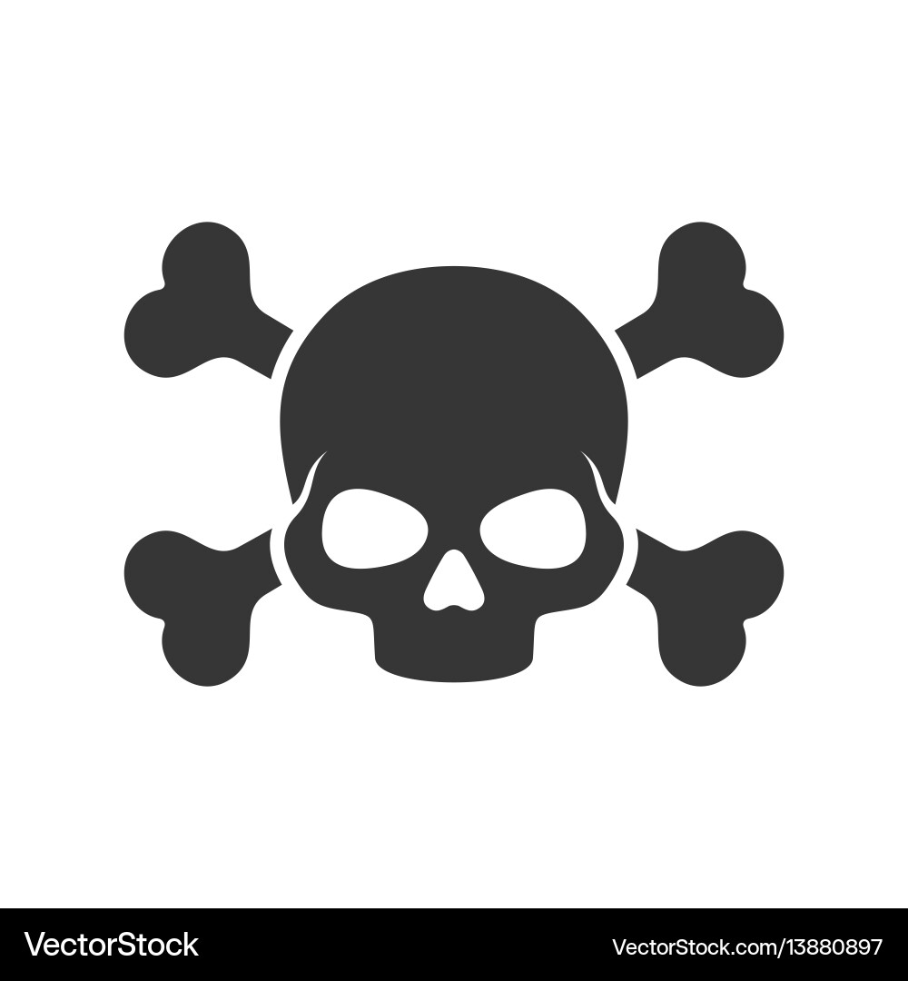 Skull and crossbones icon on white background Vector Image