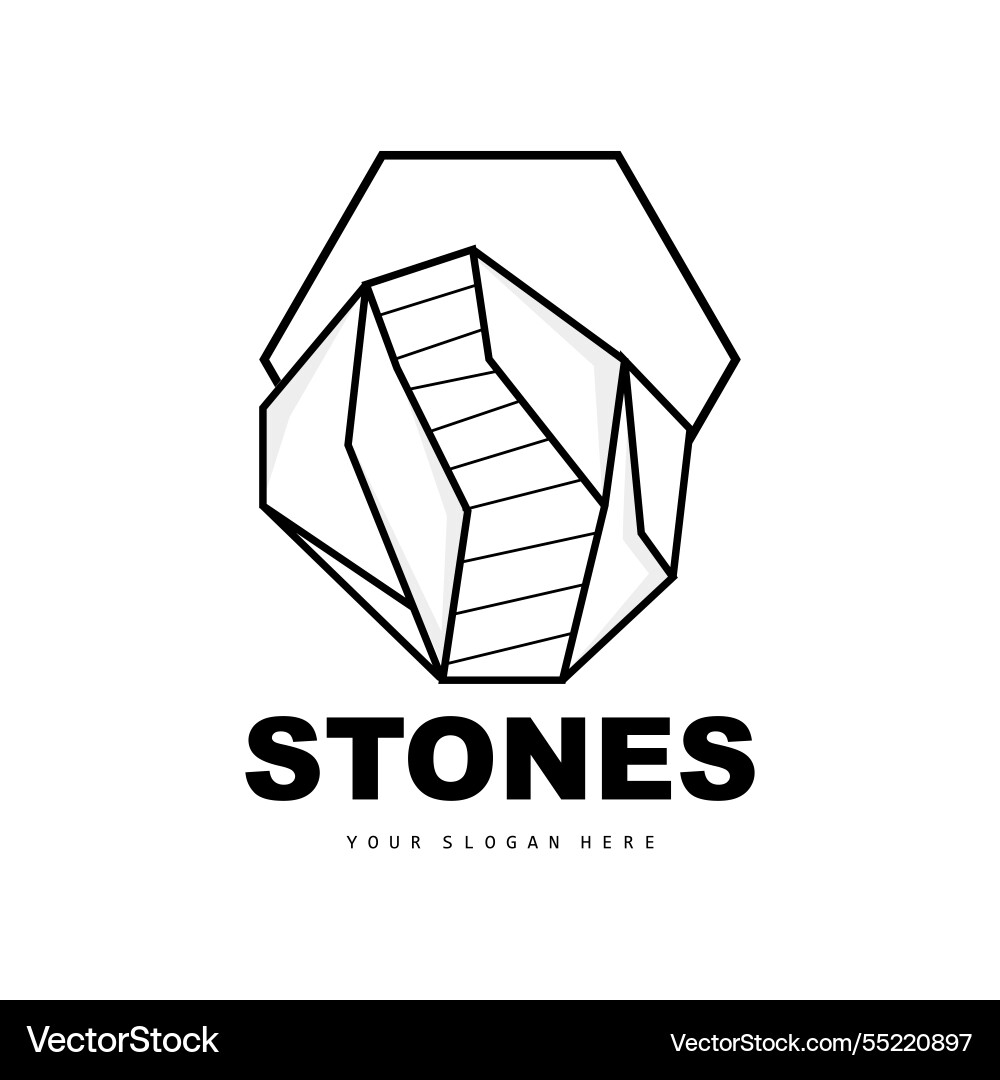 Stone logo modern with geometry line style Vector Image