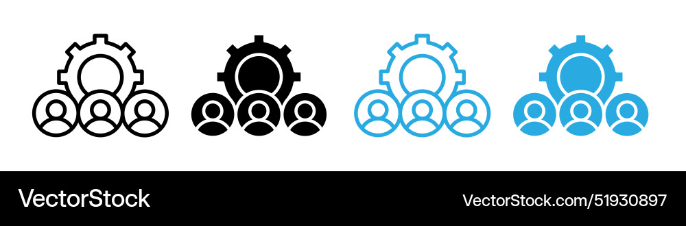 Teamwork icon logo set Royalty Free Vector Image