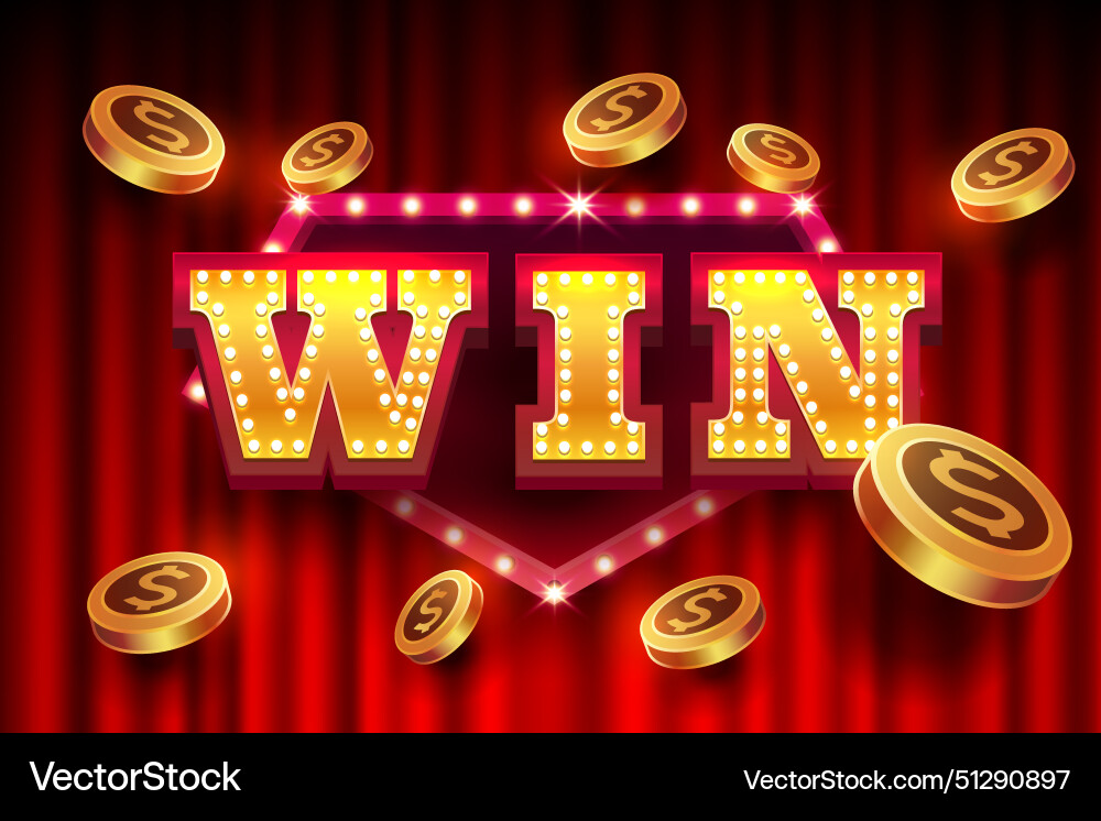 Winner frame label award billboard night vegas Vector Image