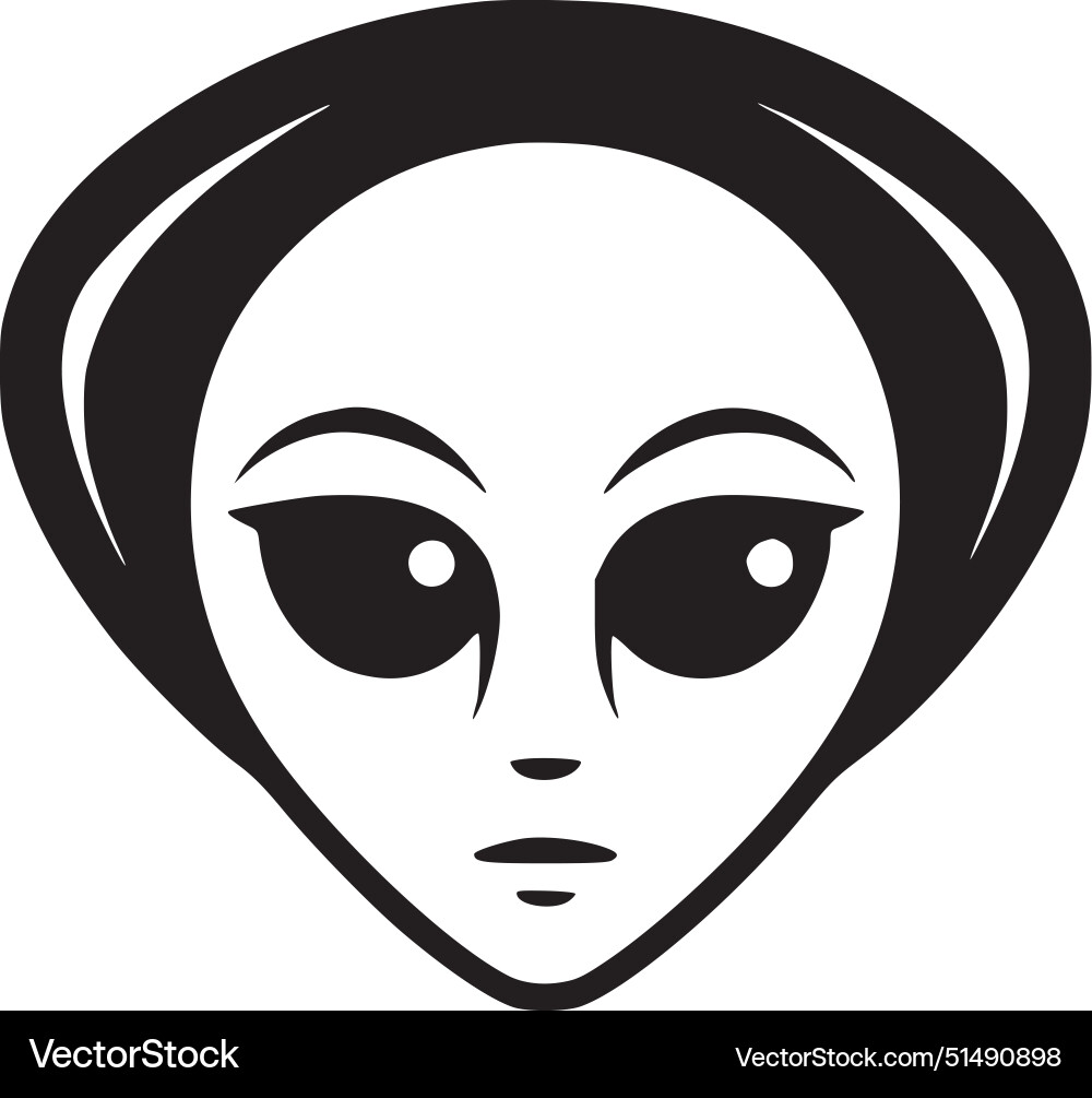 Alien - minimalist and flat logo Royalty Free Vector Image
