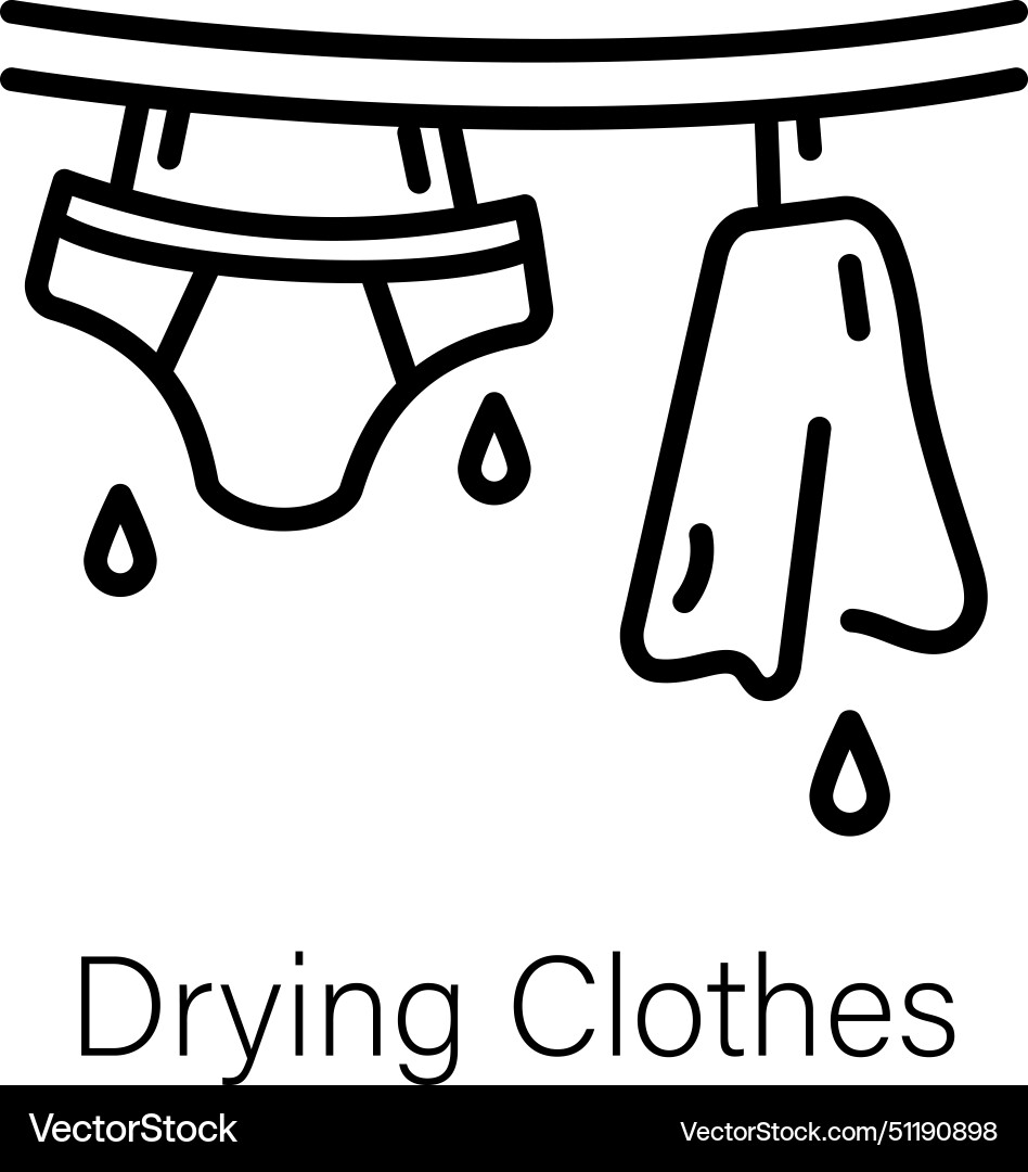 Drying clothes Royalty Free Vector Image - VectorStock