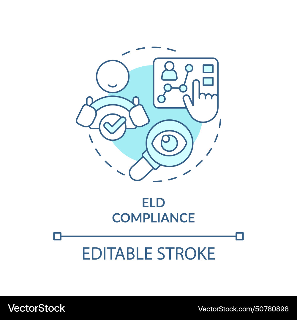 Eld compliance soft blue concept icon Royalty Free Vector