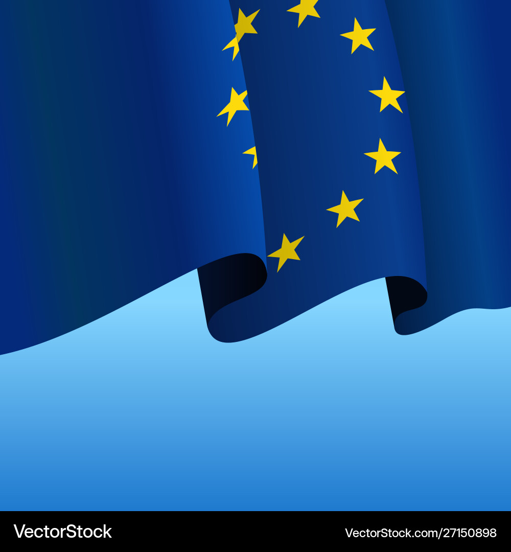 European union flag wavy abstract background Vector Image