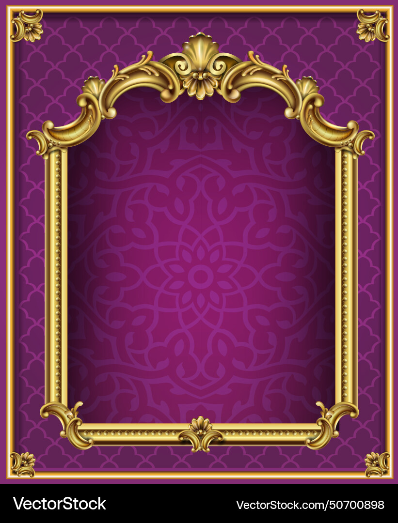 Golden dark classic arch portal and columns Vector Image